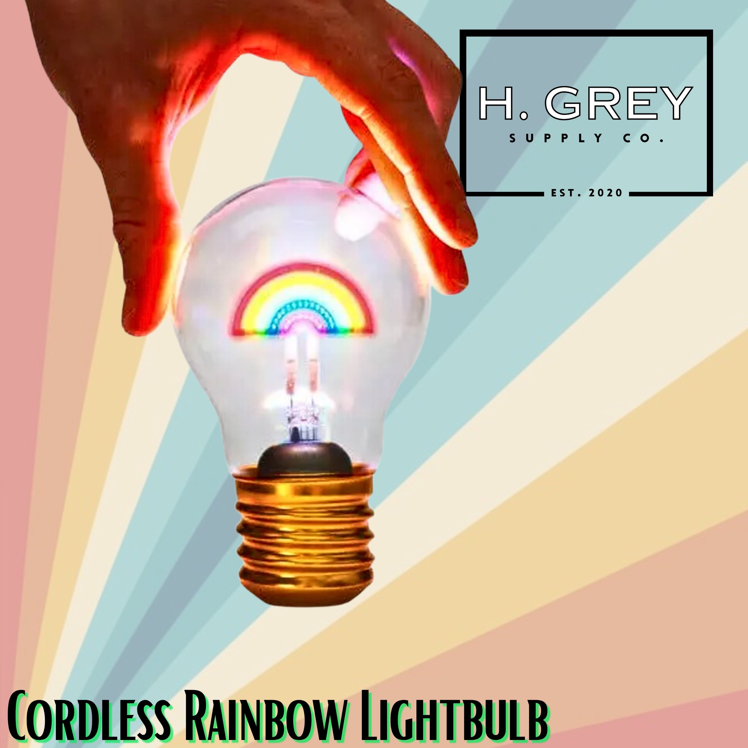 Cordless Rainbow Lightbulb | H. Grey Supply Co. LLC