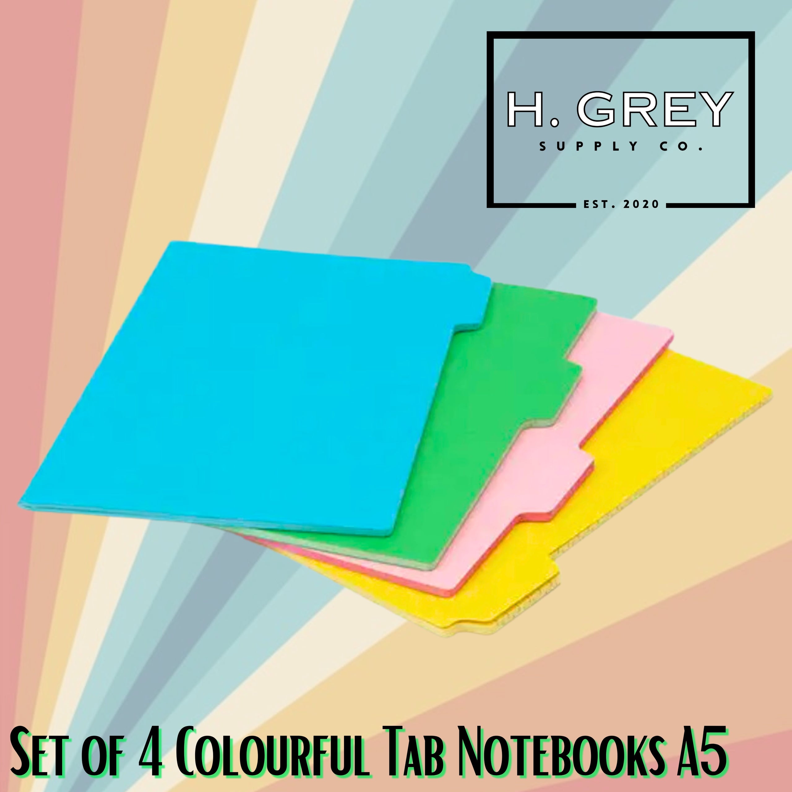 Set of 4 Colourful Tab Notebooks A5 - Better notebooks because tabs ...